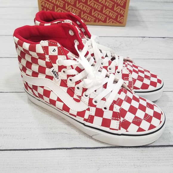 Vans | Shoes | Vans Filmore Hi High Top Sneakers Womens Size 6 Red ...